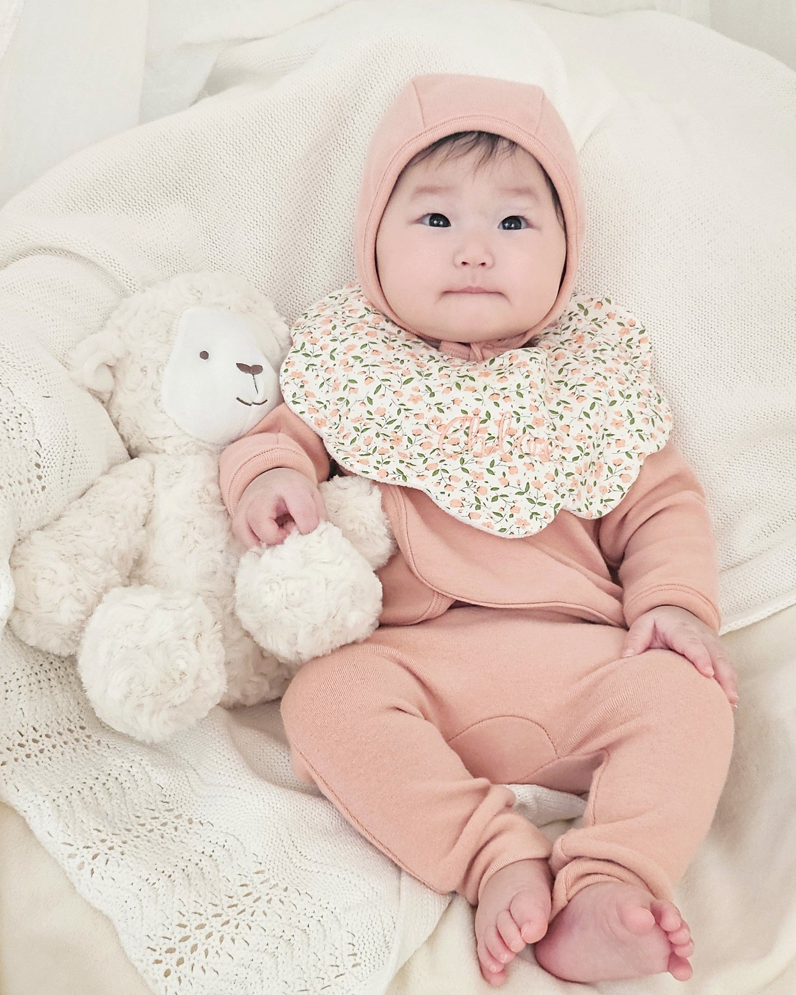 5-Layer Dribble Bib - Pink Bloom – AEGI BLOOM